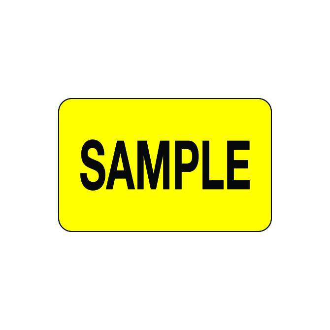 1.25 x 2" - Sample Labels, Yellow with Black Print, 500/Roll - BGR