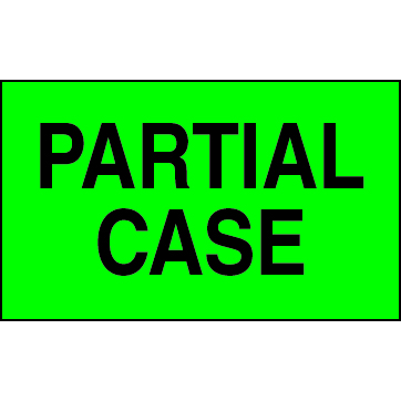 3 x 5" - Partial Case Labels, Green with Black Print, 500/Roll - BGR