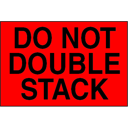 4 x 6" - Do Not Double Stack Labels, Red with Black Print, 500/Roll - BGR