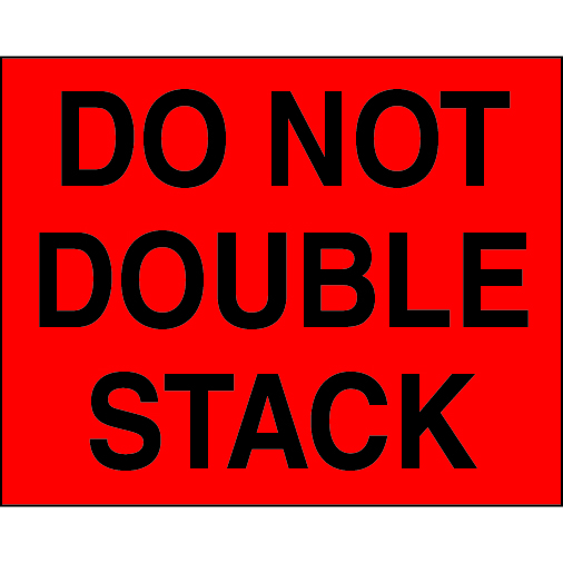 8 x 10" - Do Not Double Stack Labels, Red with Black Print, 500/Roll - BGR