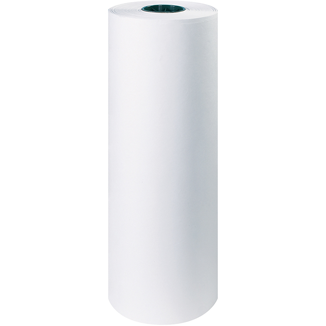 60 x 600 ft. 50 10 lb. Poly Coated White Reinforced White Kraft Paper Roll BGR